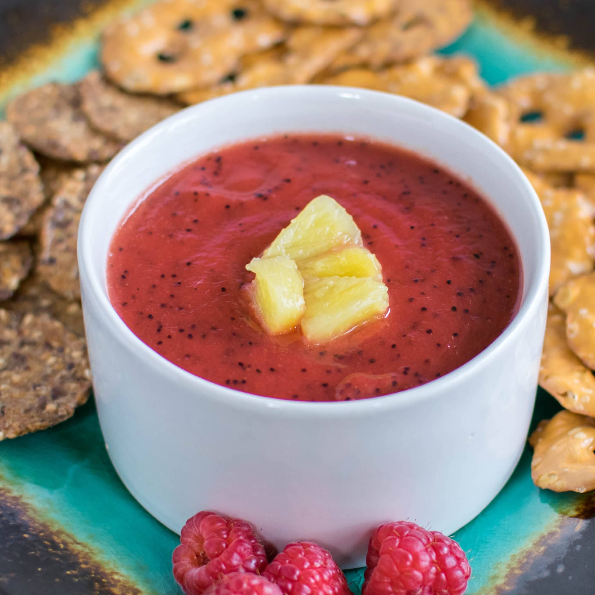 Pineapple Poppy Raspberry Dip | V + GF + Paleo | kiipfit.com