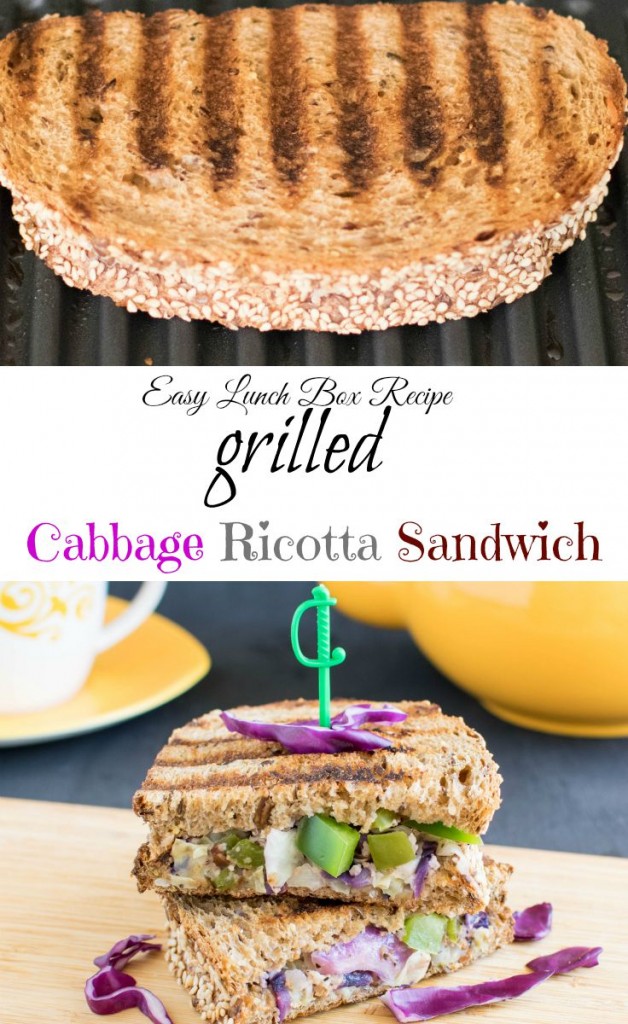 Grilled Cabbage Ricotta Sandwich