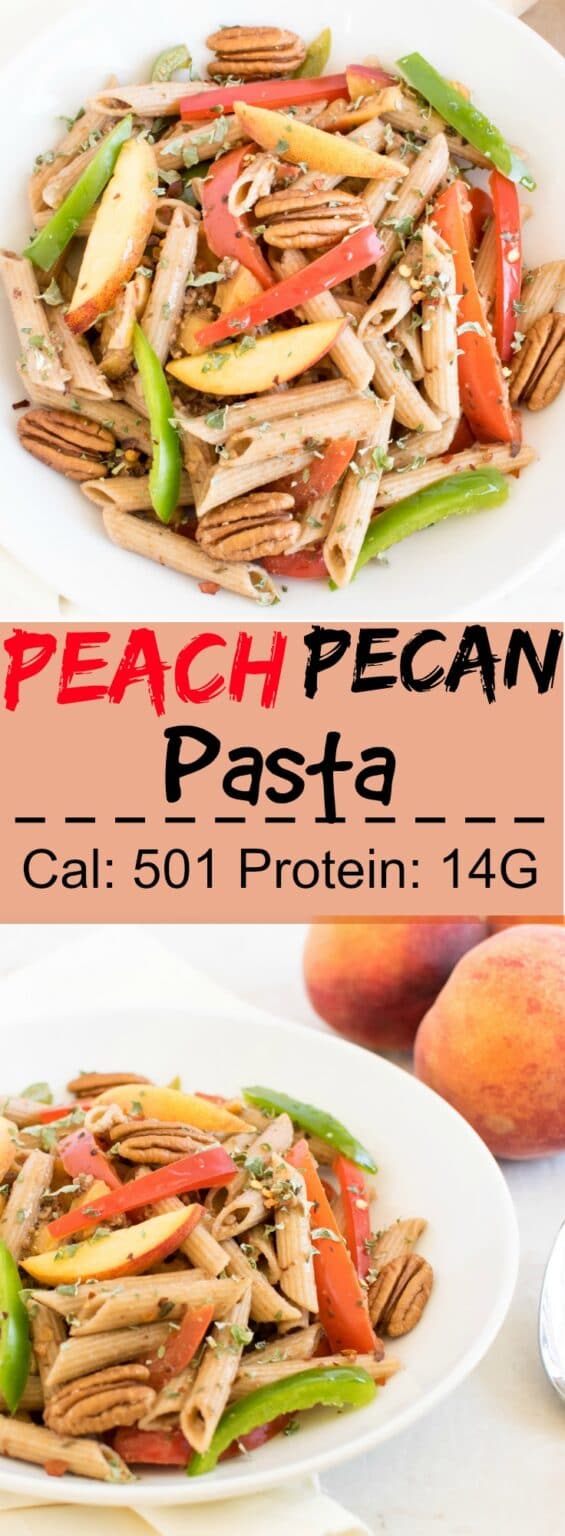 Peach Pecan Pasta | vegan pasta dinner | kiipfit.com