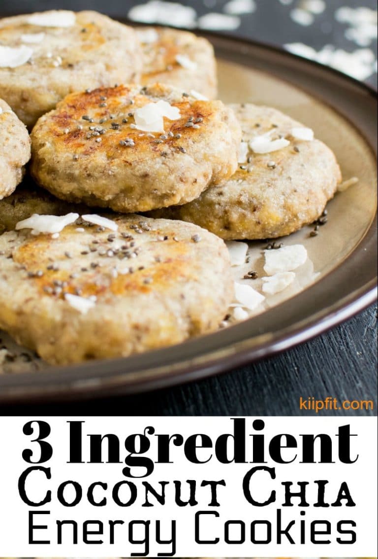 3 Ingredient Coconut Chia Energy Cookies [vegan + plaeo + GF] kiipfit.com