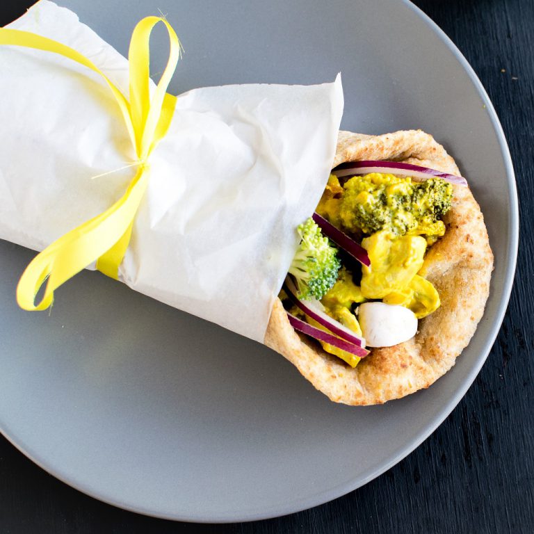 Tandoori Broccoli Mushroom Wrap [ vegan ] kiipfit.com