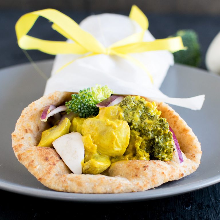 Tandoori Broccoli Mushroom Wrap [ vegan ] kiipfit.com