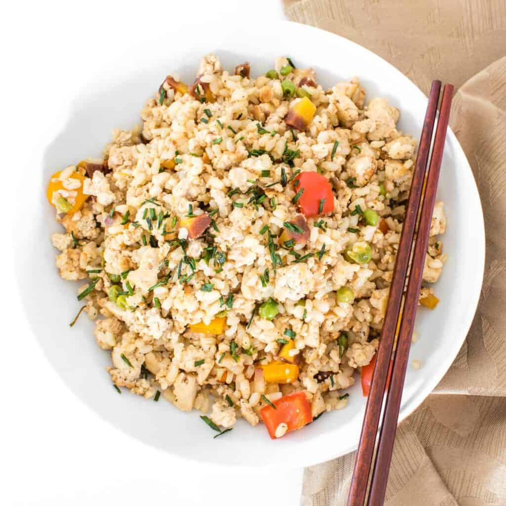 Vegan Scrambled Tofu Fried Rice with Vegetables - kiipfit.com